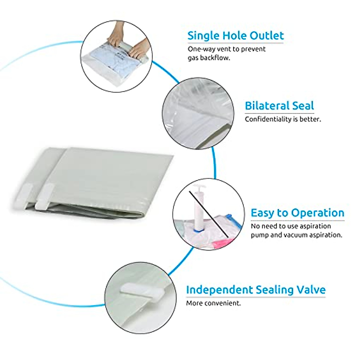 COSadiman TAILI Vacuum-compressing 10Pcs Travel Compression Bags Vacuum Packing Roll Up Travel Space Saver Bags for Luggage Cruise Ship Essentials No Pumps Needed (Small)