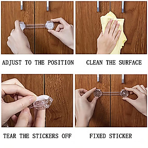 5Pcs Child Safety Locks Baby Safety Lock Transparent Child Safety Cupboard Door Lock for Fridge Cabinets Drawers Toilet Easy Install No Tools Needed