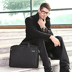 18 Inch Laptop Bag Briefcase Case fits up to 18.4 Inches Notebook Computer Waterproof Shockproof for Men Black