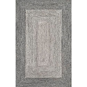 nuLOOM Jayda Braided Ombre Indoor/Outdoor Area Rug, 4x6, Charcoal