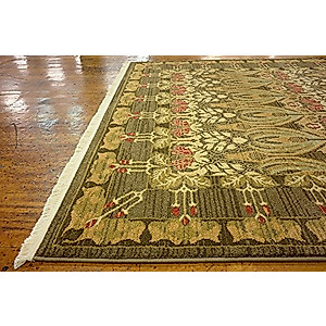 Unique Loom Edinburgh Collection Classic Oriental Traditional French Country Inspired Border Design Area Rug, 5 x 8 ft, Brown/Beige