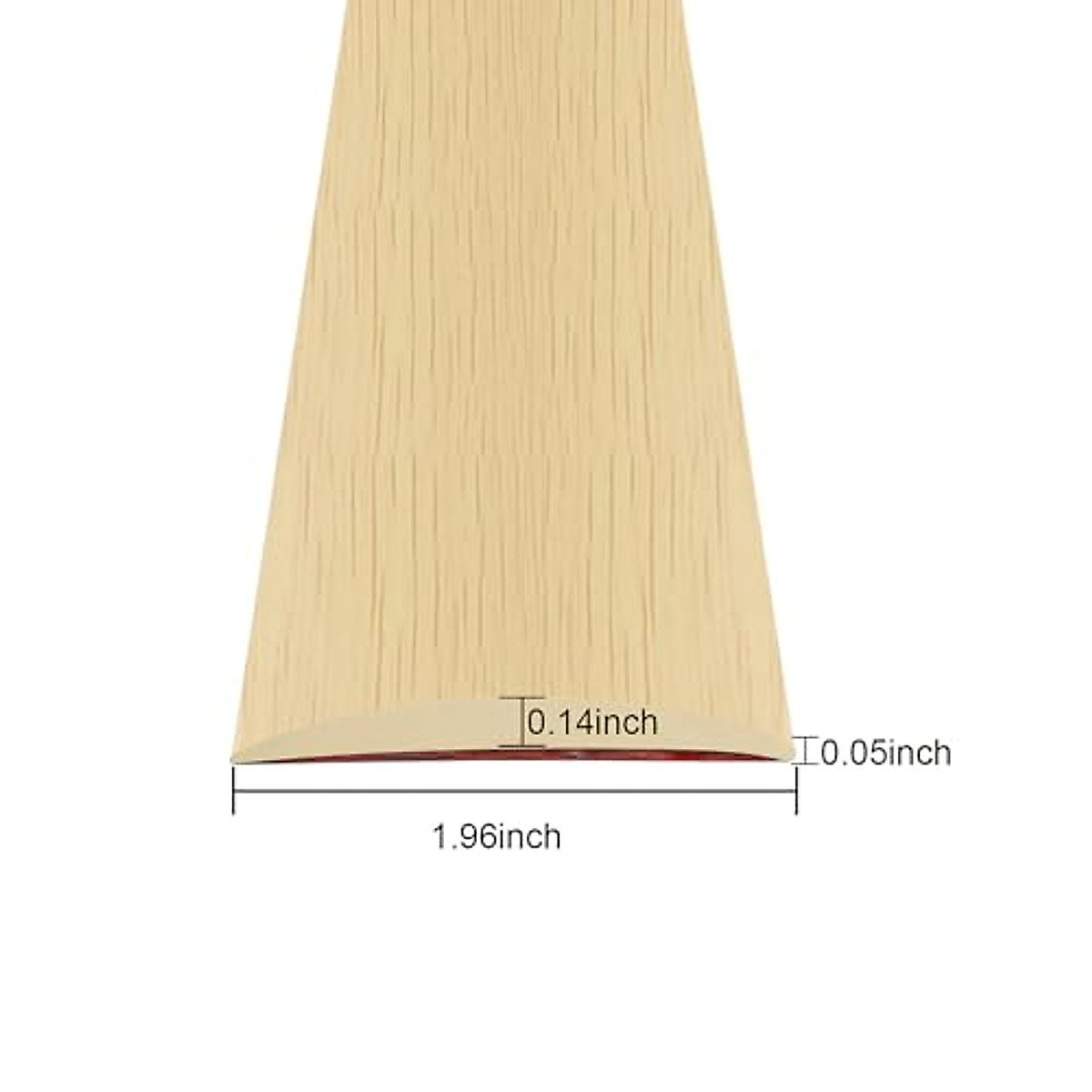 Floor Transition Strip Self Adhesive, Floor Cover Strips 2" Wide, Vinyl Floor Flat Divider Strip (3.28FT, Maple Wood Grain)
