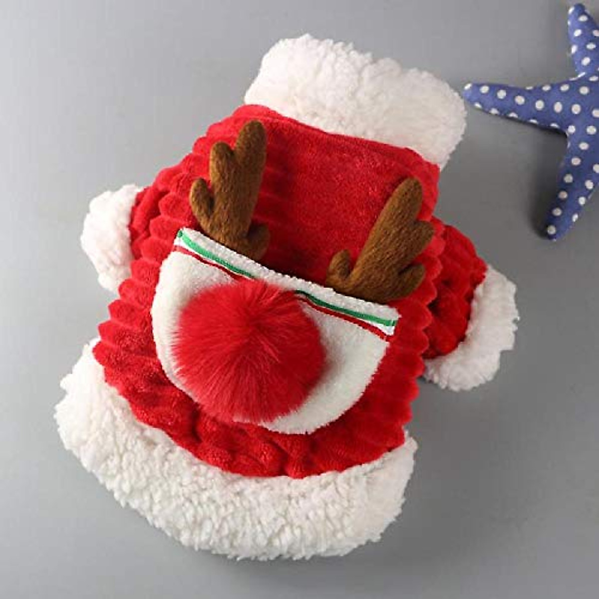 Dog Clothes Autumn and Winter Festive Thickened Warm Cotton Padded Clothes Teddy Bomei Bear pet Dog Christmas Dress