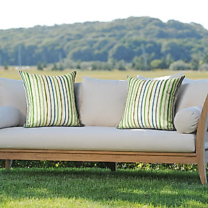 UINI Set of 2 Striped Throw Pillow Covers, 20×20 Outdoor Spring Summer Pillow Covers, Farmhouse Bohemian Style Decorative Cushion Covers for Furniture Patio Couch Bench Sofa