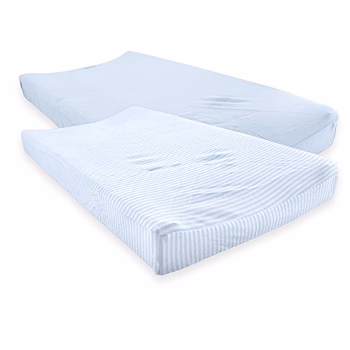 Touched by Nature Unisex Baby Organic Cotton Changing Pad Cover, Powder Blue, One Size