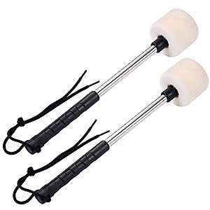 Jiayouy A Pair of Bass Drum Mallets Timpani Mallet Felt Mallets Sticks with Stainless Steel Handle Percussion Marching Band Accessory Length 320cm/12.6Inch