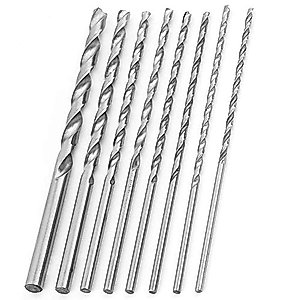 Saipe 8pcs 200mm Twist Drill Bit Set Extra Long HSS Twist Bits Round Straight Shank Tool Sets Wood Working Tool for Wood Plastic and Aluminum (4-10mm)
