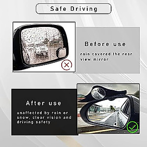 Kewucn 2PCS Bat Shaped Car Mirror Blind Spot Mirror Rain Cover, Carbon Fiber Rear View Side Mirror Rain Eyebrow, Universal 2 In 1 Functional Mirror Rain Protector for Car SUV Truck (Black)