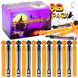 80 Pack Halloween Bubble Wands,Mini Bubble Wands for Halloween Party Favors,Hlalloween Toys Gift for Girls Boys Kids Toddler Adults