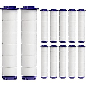 High Pressure Handheld Turbo Fan Shower Head PP-Cotton Filter Cartridge,3.7in Detachable Propeller Hydro Jet Shower Head Filter,set of 12