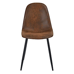 Homy Casa Inc Charlton Suede Brown A Chair, 16.9 in x 18.1 in x 33.9
