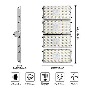 Viugreum 400W LED Flood Light, Super Bright Outdoor Stadium Lights, Waterproof IP65 40000LM Daylight White (6000K) Security Floodlights, Commercial Lighting Fixture for Garage, Garden, Lawn and Yard