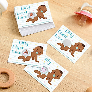 60 Pieces Baby Shower Scratch off Game Funny Raffle Cards Baby Shower Party Games Decorations Cute Activity for Baby Shower Activity and Idea for Boy Girl (Brown)