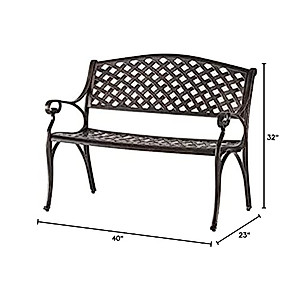 Christopher Knight Home Eastwood Antique Copper Cast Aluminum Bench