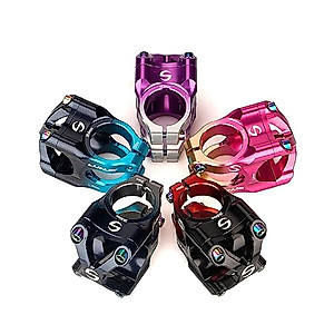 Bike Stem 31.8 * 35mm Short Gradient Bicycle Handlebars Riser Lightweight CNC Aluminum 28.6 for Mountain Bike Enduro Trail AM XC (Black Gradient Red)