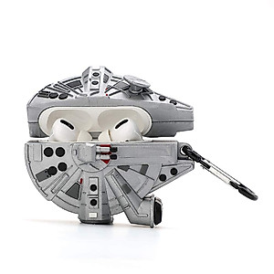 Aerymli Case,3D Cool Spacecraft Millennium Falcon Airpod Design Boys Men Soft Protective Cover Case Compatible for Airpods 3rd Gen 2021 Case