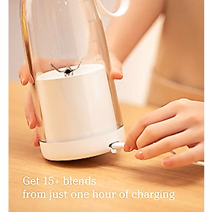 Fresh Juice Bottle Blender Plus,Personal Blender for Smoothies, Juices and Protein Shakes On the go,Smoothie Mini Blender for Home, Travel, Office, Gym,500ml, USB Rechargeable, Quiet, BPA Free (Pink)