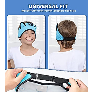 KIDSBAND Kids Headphones Bluetooth Headband Adjustable, Wireless Sleep Headphones for Kids with Wired Playback 3.5 MM Jack for Teens/Boys/Girls/Smartphones/School/Kindle/Airplane Travel/Plane/Tablet