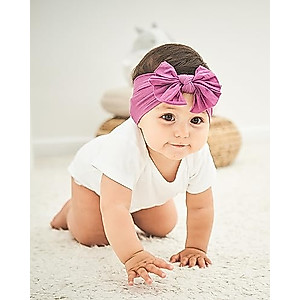 jollybows 20PCS Baby Girls Nylon Headbands Elastic Hair Bows Hair Bands Turban Hair Accessories for Kids Infants Toddlers