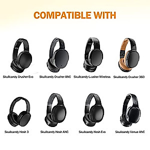 Crusher Evo/Crusher Wireless Replacement Pads Cooling Gel Hesh 3/Hesh ANC Earpads Upgrade Ear Muffs Parts Compatible with Skullcandy Crusher ANC/Crusher Evo/Crusher 360, Hesh 3/Hesh Evo Headphones