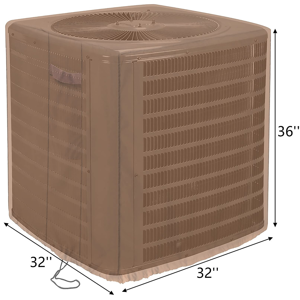 Yesland Central Air Conditioner Covers for Outside Units - AC Covers Water Resistant and Windproof Design AC Unit Cover - Universal Brown Winter AC Unit Cover (32''L x 32''W x 36''H)