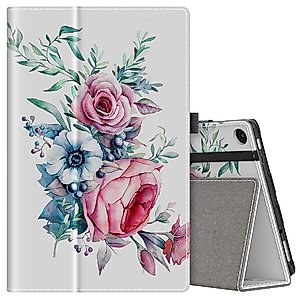 Vori Case for Amazon Fire HD 10 Tablet (9th/7th/5th Generation,2019/2017/2015 Release) - Premium PU Leather Slim Fit Smart Stand Cover with Auto Wake/Sleep for Fire HD 10.1" Tablet, Peony