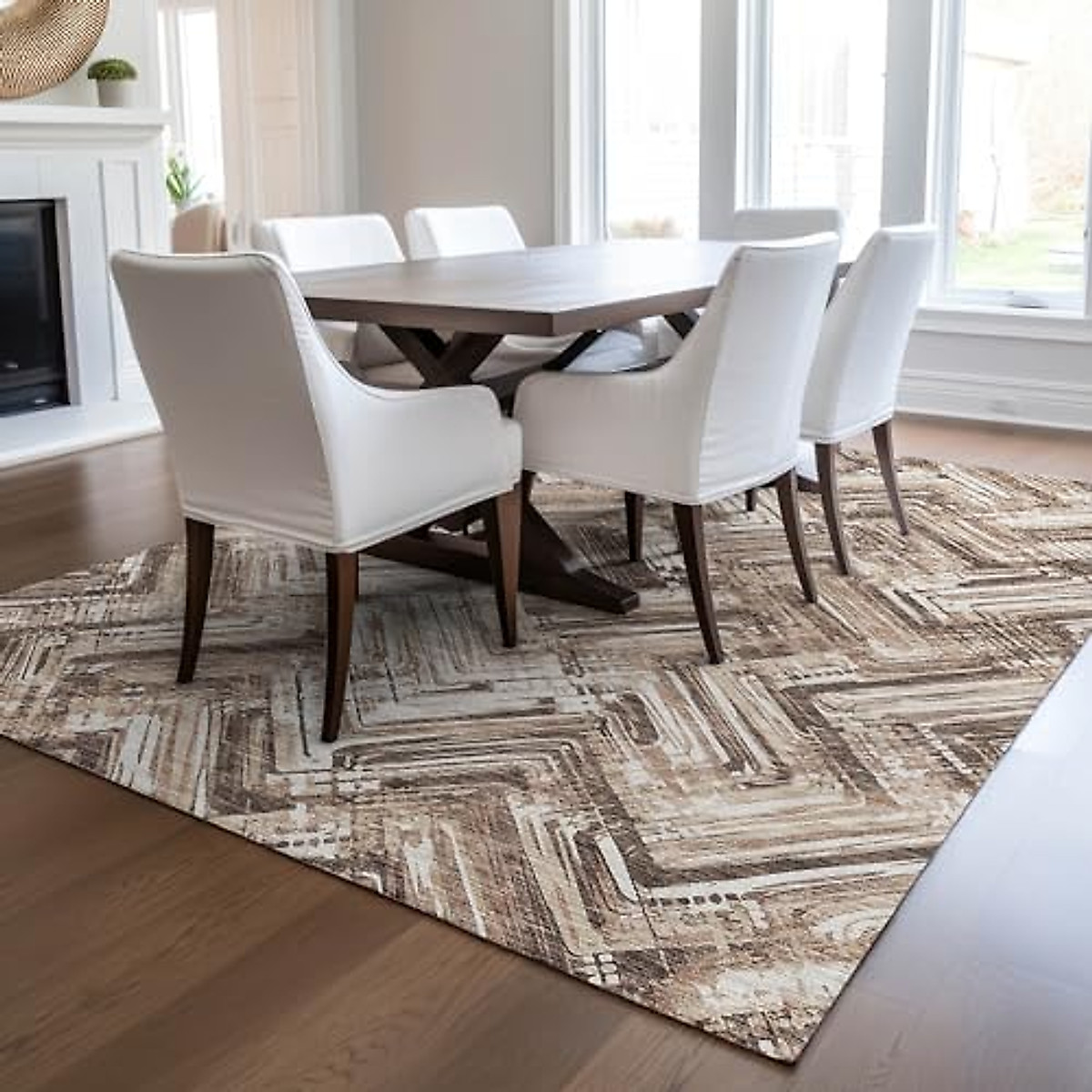 Addison Rugs Chantille ACN630 Brown 9' x 12' Indoor Outdoor Area Rug, Easy Clean, Machine Washable, Non Shedding, Bedroom, Living Room, Dining Room, Kitchen, Patio Rug