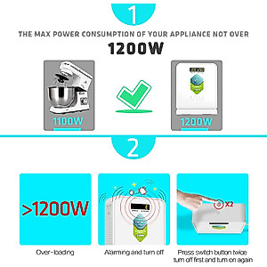 UMI 1200W 2000W Step Down Voltage 220v to 110v Converter, Heavy Duty Power Converter 220V to 110V, Good Transformer for Overseas, Step Down Converter 220V to 110V - US to Europe Voltage Converte