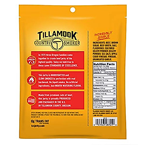 Tillamook Country Smoker Real Hardwood Smoked Beef Jerky, Old Fashioned, 2.5 Ounce