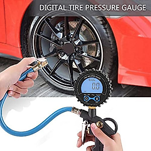 Digital Tire Pressure Gauge, Tire Pressure Gauge 3‑200PSI Range LCD Backlit Accurate Reading Universal Replacement for Car Truck RV