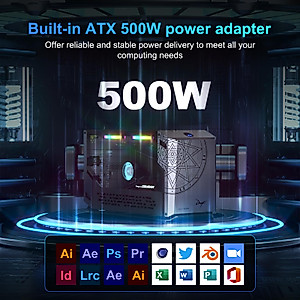 GEEKOM Mini Fun11, 11th Gen Intel Core i9-11900KB Processor, 32GB DDR4, 1TB PCIe4.0 SSD, Windows 11 Pro, Triple Displays, Changeable Graphics Cards