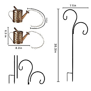 Gunlire 2 Pack Solar Watering Can Lights Garden Decor, Waterproof Hanging Solar Lantern Lights Solar Fairy Lights for Patio, Landscape, Pathway, Flower Bed, Gifts - 8 Modes (Watering Can Lights)