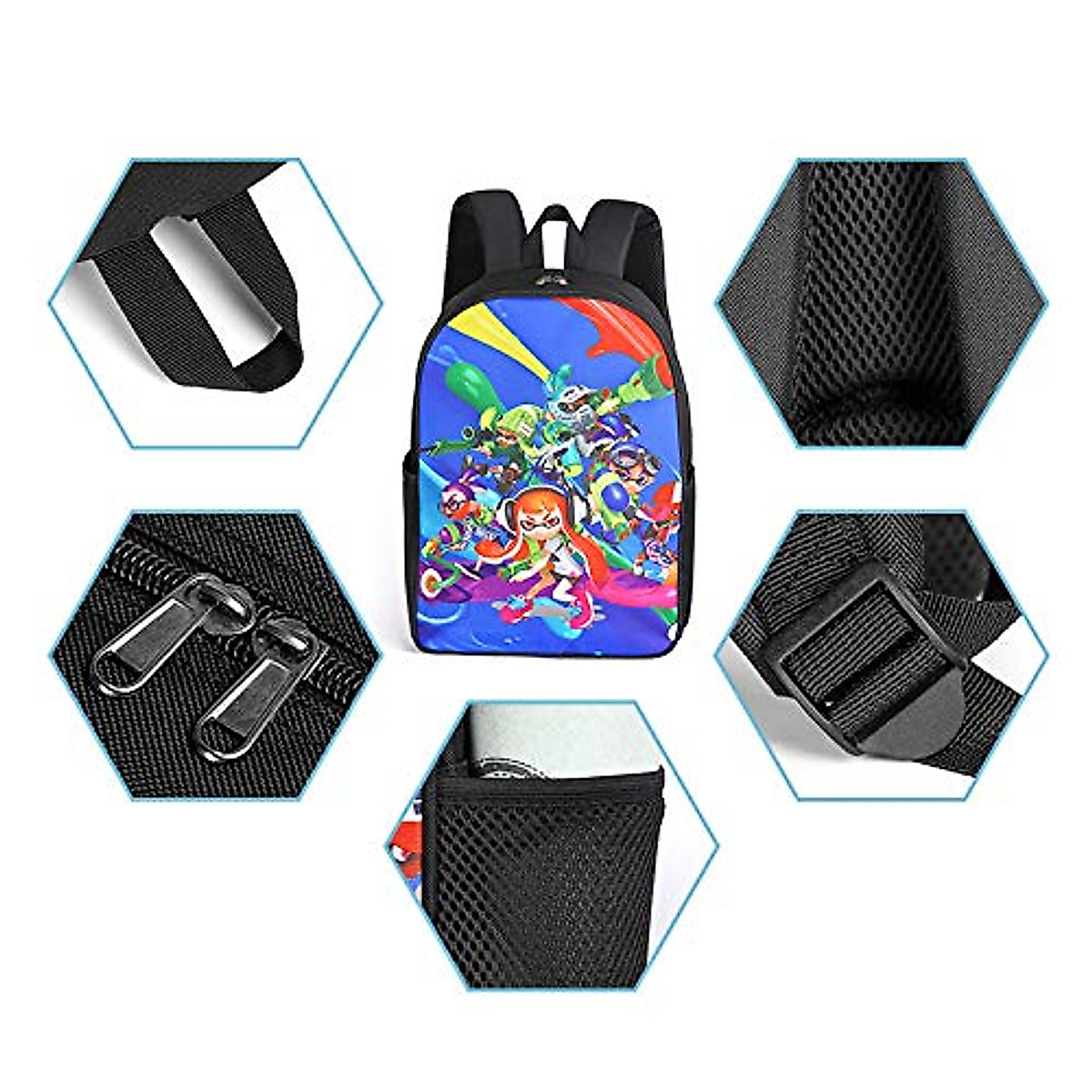 Homruis Rainbow Friends Cartoon Anime School Bag Backpack Multifunction Book Bag High Capacity Schoolbag