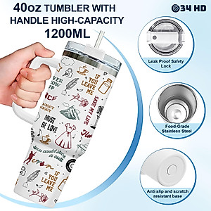 34HD Gifts for Women, Stainless Steel Tumbler with Lid, Coffee Travel Mug, Double-Wall Vacuum Insulated Tumbler, Leak Proof Drinking Cup, Male Singer Tumbler