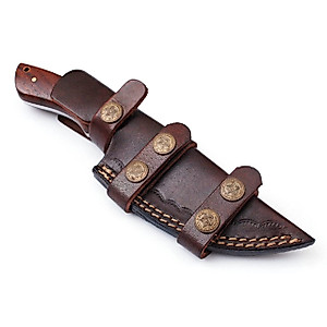 Grace Knives Handmade Damascus Steel Hunting Knife Fixed Blade Knife 8.5 Inches with Leather Sheath G-151