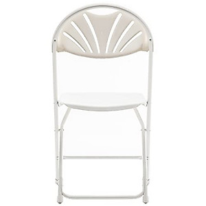BTEXPERT White Plastic Folding Steel Frame Commercial High Capacity Event Chair Lightweight Wedding Party Set of 2