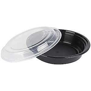 30-Pack meal prep Plastic Microwavable Food Containers for meal prepping bowls with Lids (24 oz.) Black Reusable Storage Lunch Boxes -BPA-Free Food Grade -Freezer & Dishwasher Safe.