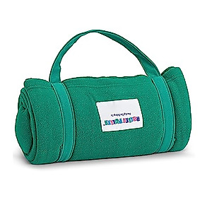 ROLLEE POLLEE Nap Sac Roll Up Napping Blanket with Attached Pillow for Preschool/Daycare, Super Soft with Elastic Straps, Fits Most Mats and Cots (Green)