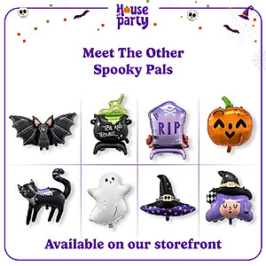 HOUSE OF PARTY Halloween Cute Boo Ghost Balloons Set, 20'' Halloween Ghost Foil Balloons for Happy Boo Day Party Decorations | Halloween Boo Balloons, Halloween Party Decorations Indoor