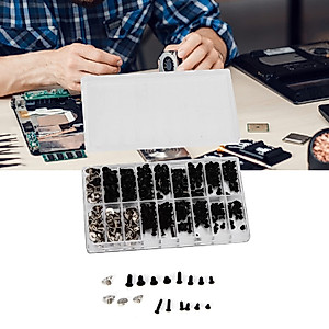 360Pcs Computer Screws Kit, Alloy Steel Micro Cross Screw Standoffs Set M2 M2.5 M3 Fasteners for Hard Drive Computer Case Motherboard Fan Power Graphics, Screw