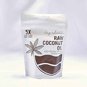 Kapuluan Coconut Oil for Hair, Skin - Extra Virgin Cold Pressed Oil with MCTs for Body Care or Haircare, Hair Growth, Aceite de Coco Natural, Baby, Dogs, Pets Travel Mini Tube (5 x 25ml)