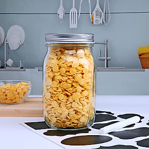 Accguan 33oz Glass Jars with Regular Lids, Mason Jar With Airtight Lids, Clear Glass Jar Ideal for Jam,Honey,Shower Favors,Wedding Favors, 12pack