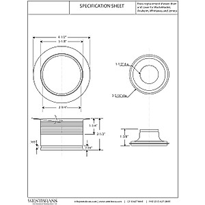 Westbrass A2105-12 3-1/2" EZ-Mount Brass Kitchen Sink Waste Disposal Drain Flange and Stopper, Oil Rubbed Bronze