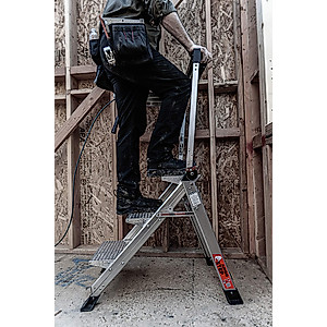 Little Giant Ladder Systems, Jumbo Step, 3-Step, 2 Foot, Step Stool, Aluminum, Type 1AA, 375 lbs Weight Rating, (11903), Gray