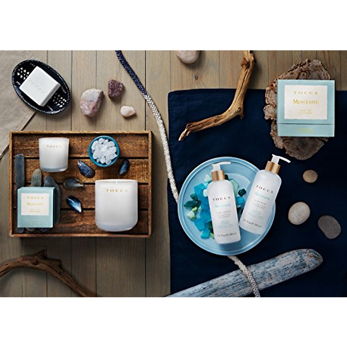 Tocca Montauk Candela: Salt Air, Cucumber | Richly Fragranced, Hand-Poured Candle, 10 oz.