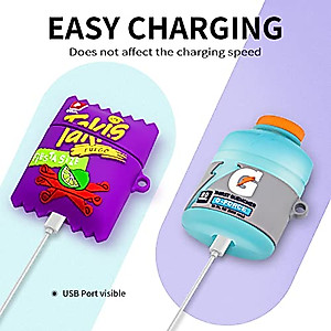 [3Pack]Cute Case for Airpod 2/1, 3D Cartoon Kawaii Bubble Gum&Sport Water&Purple Potato Airpods Cover Food Design Girl Boys Fashion Fun Protective Skin Accessories Silicone Case