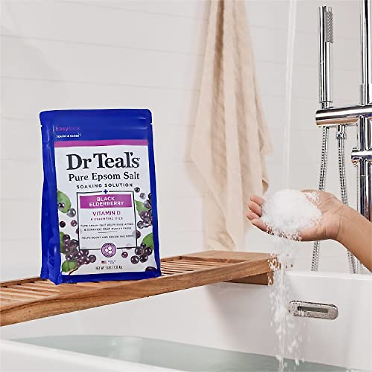 Dr Teal's Salt Soak with Pure Epsom Salt, Elderberry, 3 lbs