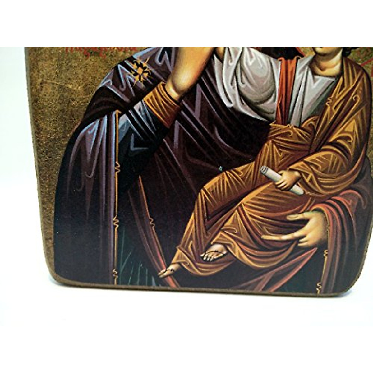 Handmade Wooden Greek Christian Orthodox Mount Athos Icon of Virgin Mary /Mp2