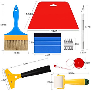 WRAPXPERT Wallpaper Tools,Wallpaper Smoothing Tool Kit for Peel and Stick,Hanging Tool Kits with Squeegee Smoother,Seam Roller for Contact Paper,Vinyl Application,Wallpaper Paste