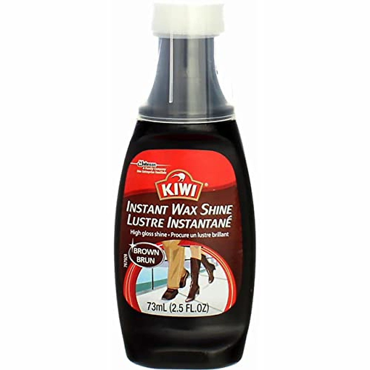 KIWI Instant Leather Wax Shine, Brown 2.50 oz (Pack of 3)